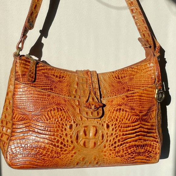 Brahmin | Bags | Vintage Orange Brahmin Isabelle Shouldercrossbody Bag ...